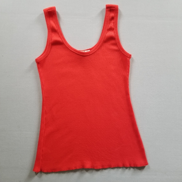 Hang Ten | Tops | Vtg Hang Ten Bright Cotton Red Ribbed Knit Tank ...